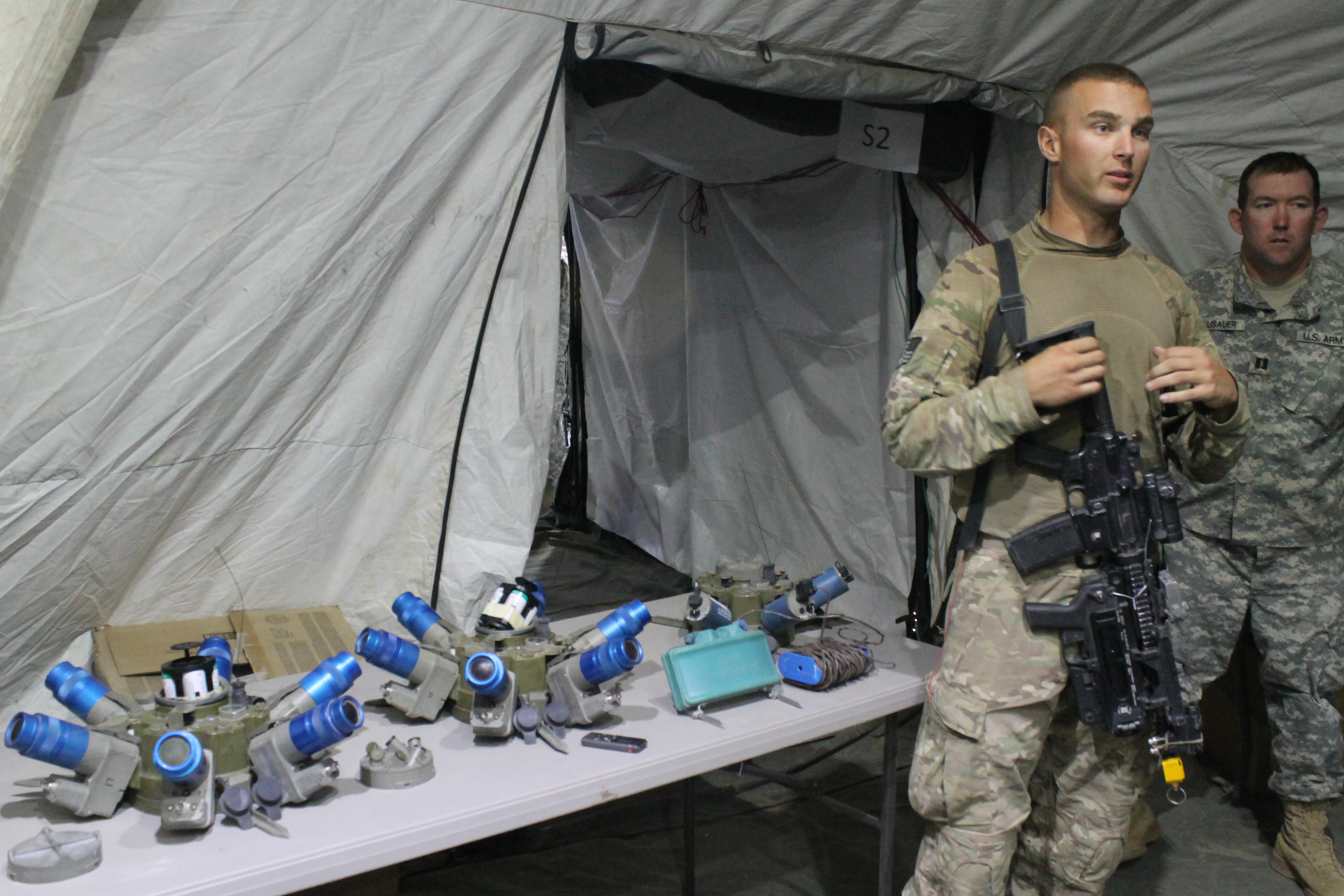 Soldiers at NIE employ Spider munition system