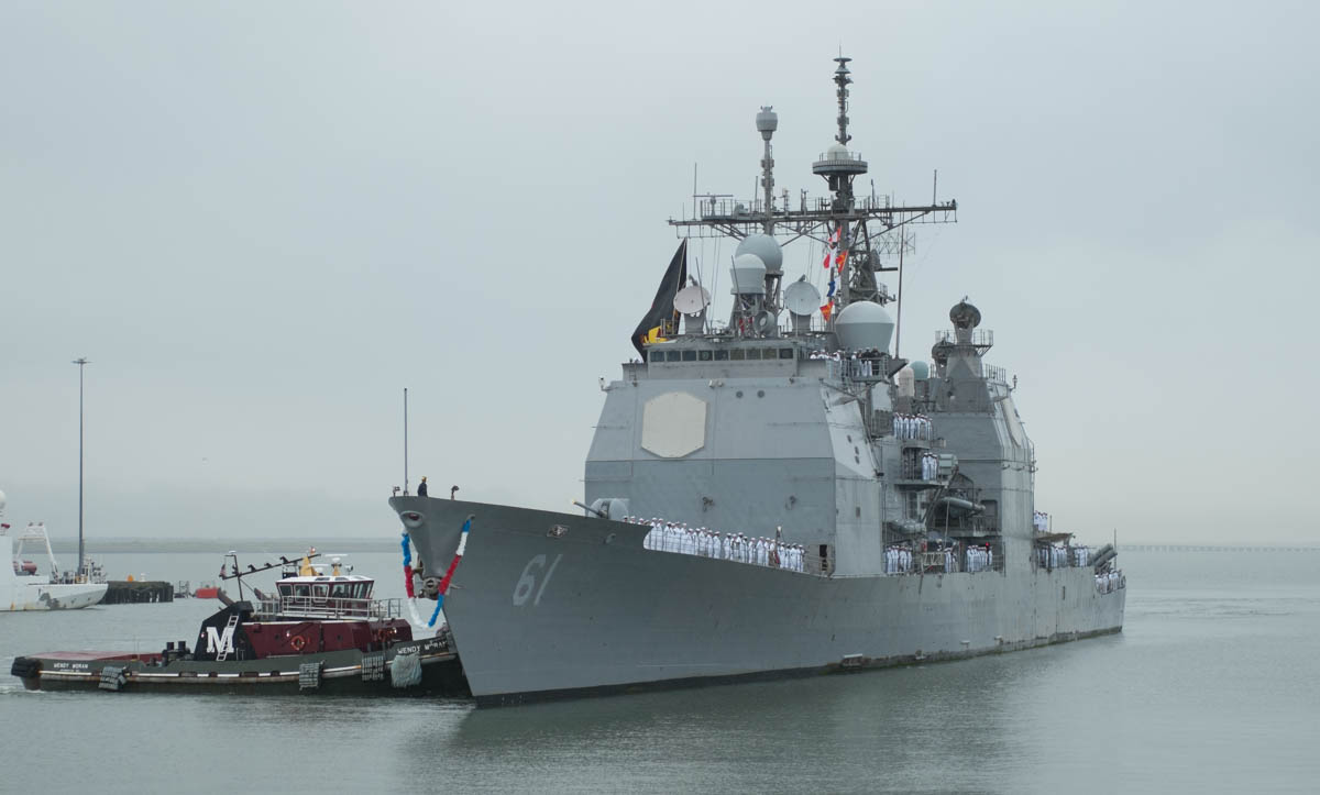 After 13 of past 23 months deployed, cruiser Monterey home in Norfolk